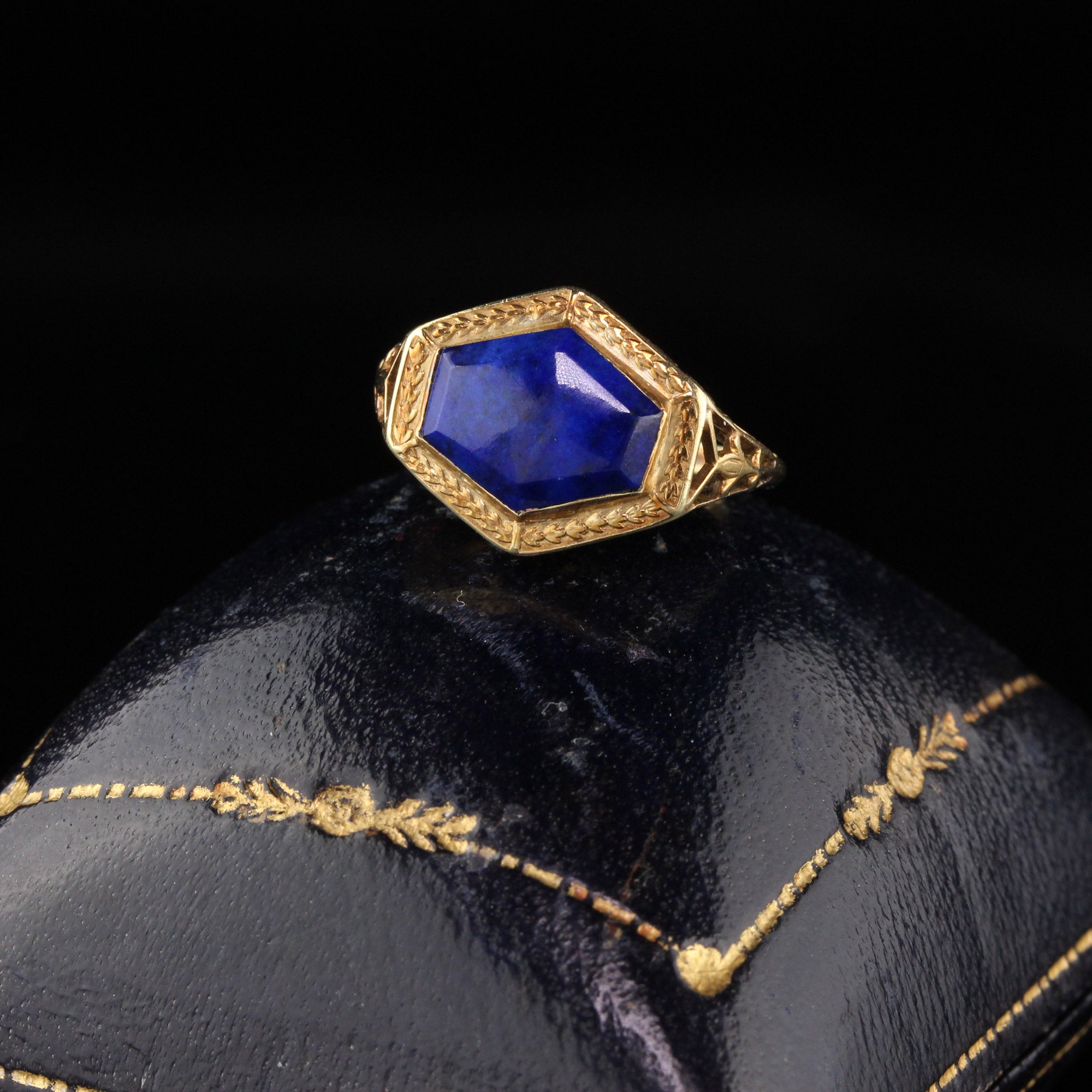 RESERVED - Layaway 3 of 3 - Antique Art Deco 14K Yellow Gold Lapis Laz ...