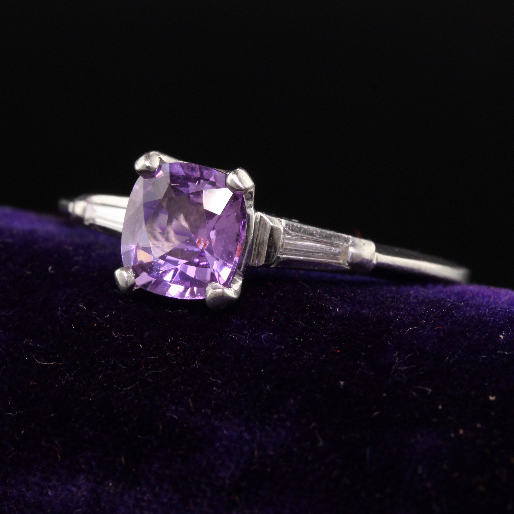Antique Purple Sapphire Engagement Rings